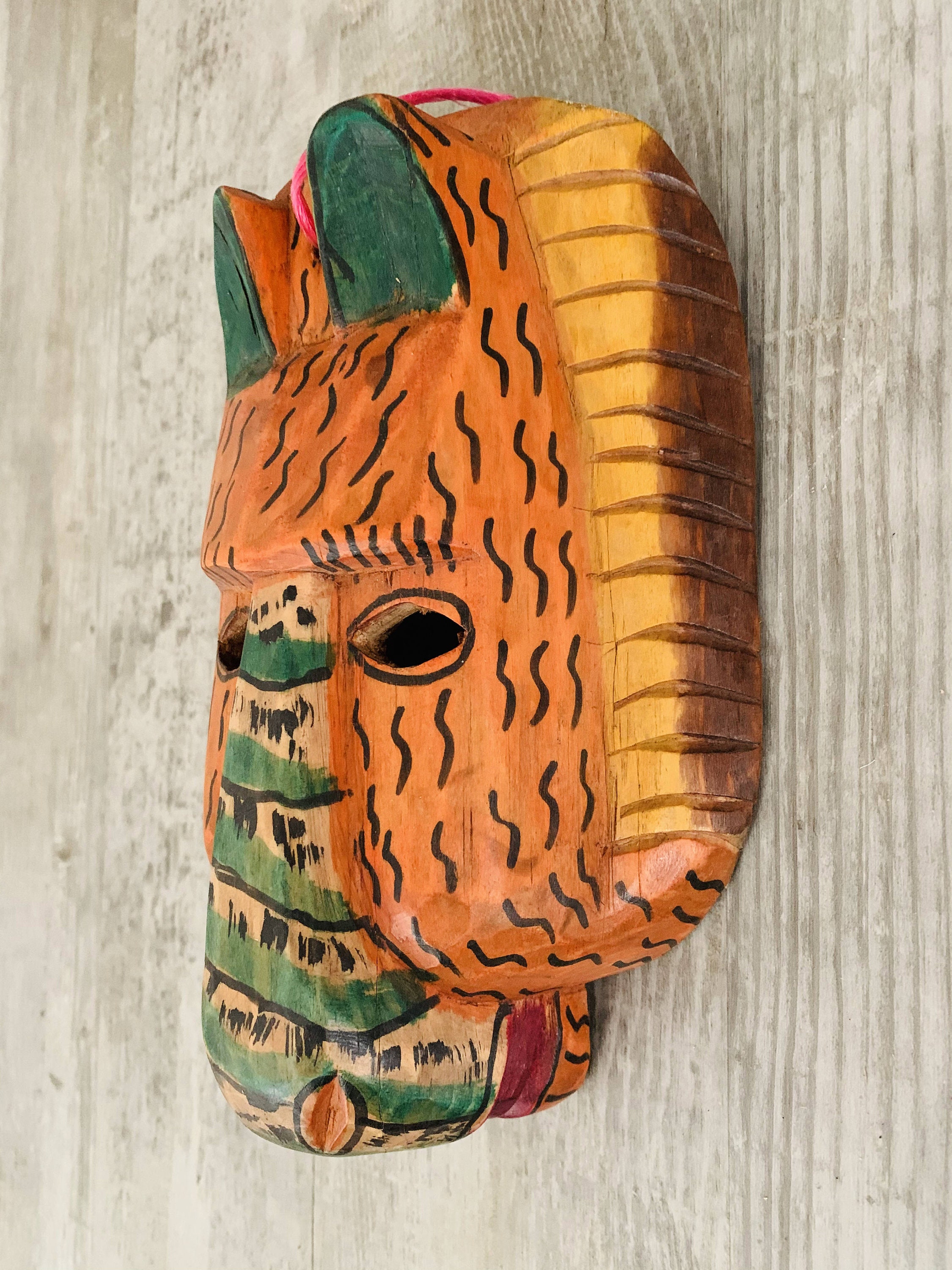 Chill Tiger Mask / Guatemalan / Vintage / Mayan Art / Hand - Etsy UK