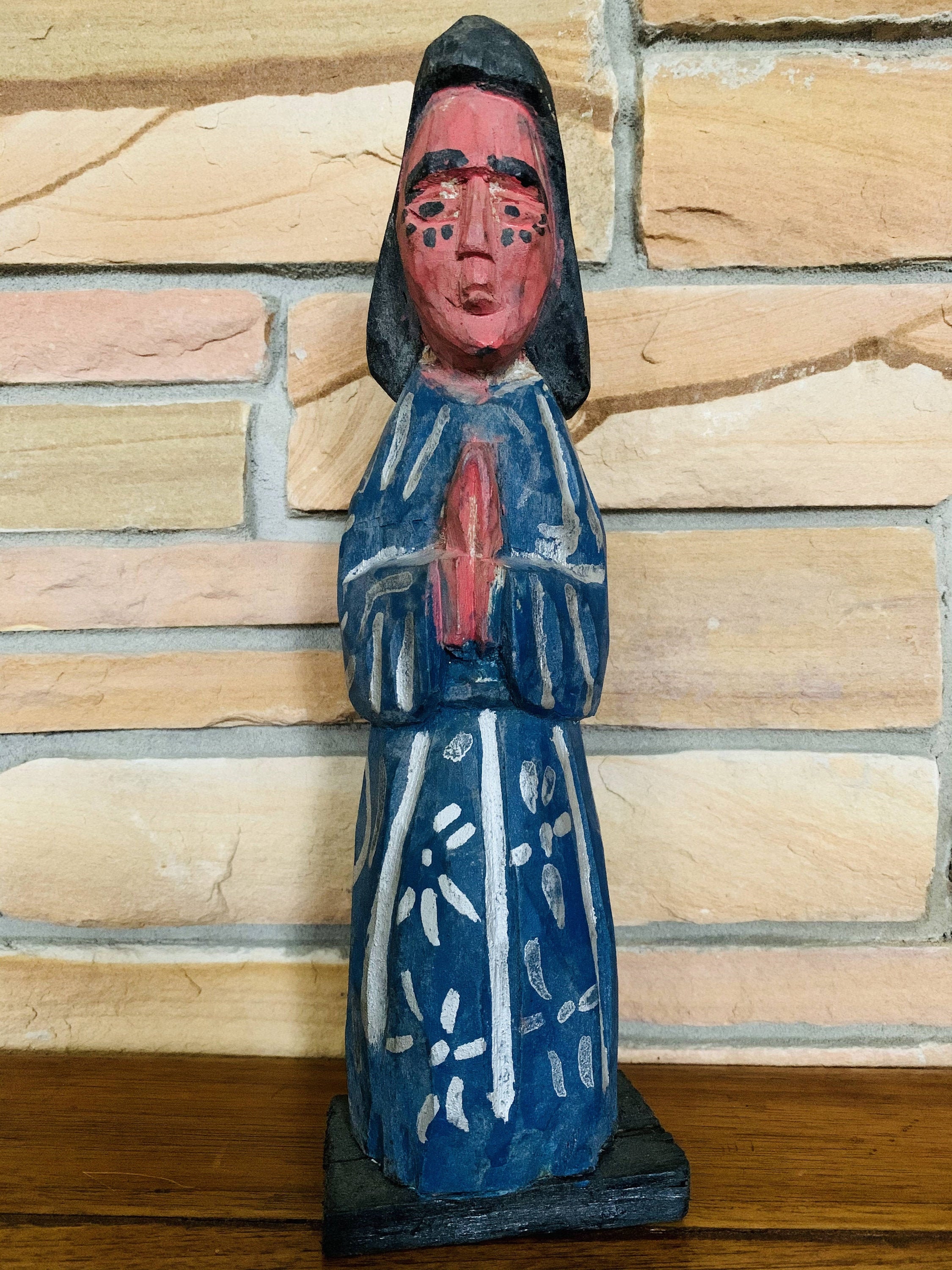 Indigo Santo Statue / Guatemalan / Vintage / Mayan Art / Saints / Hand ...