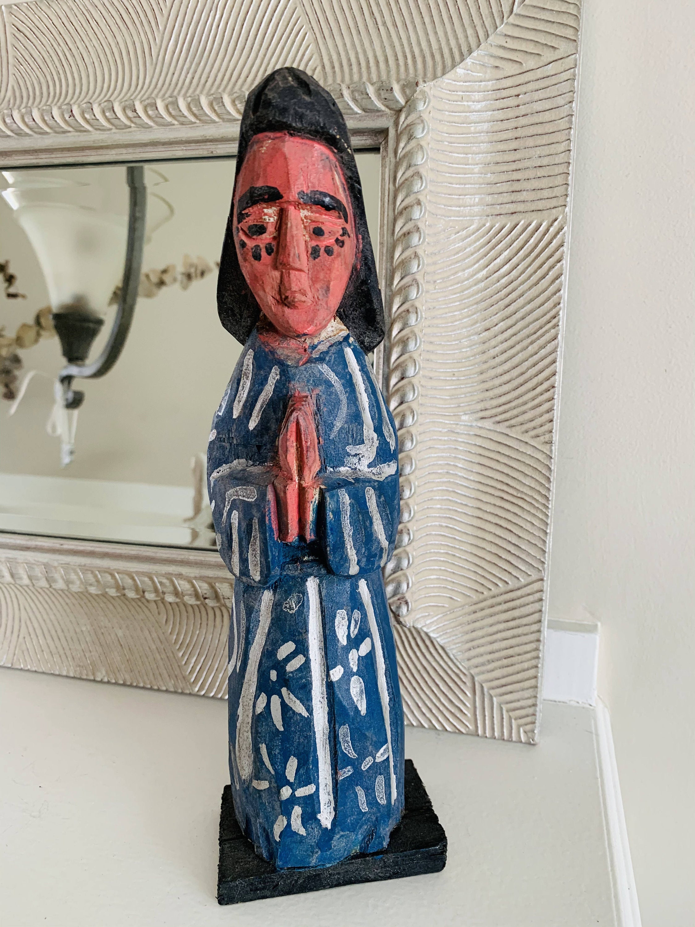 Indigo Santo Statue / Guatemalan / Vintage / Mayan Art / Saints / Hand ...