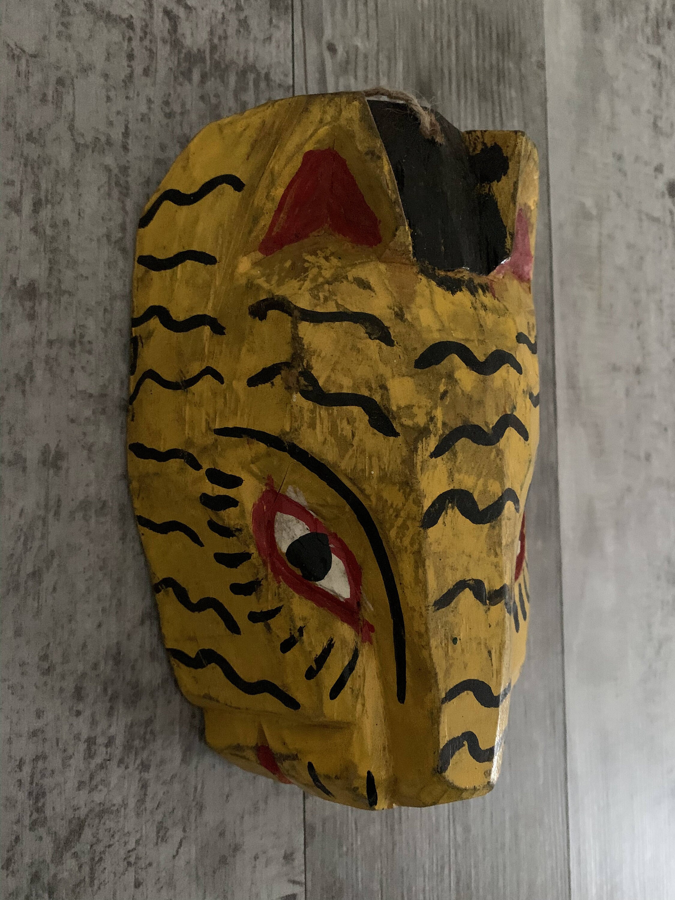 Smiling Kitty Wooden Mask / Guatemalan / Vintage / Mayan Art / Hand ...