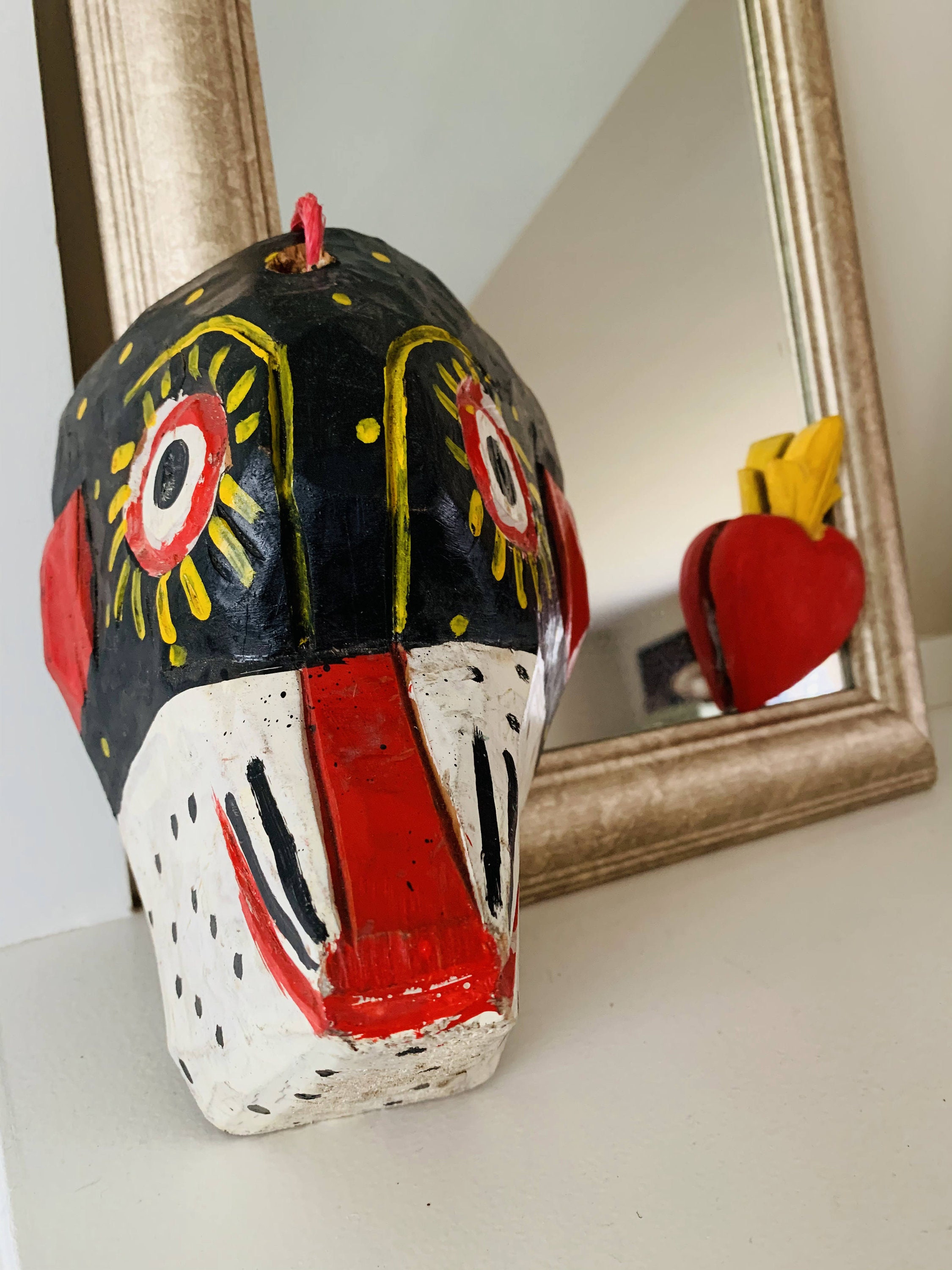 Bright Eyes Monkey Wooden Mask / Guatemalan / Vintage / Mayan Art ...