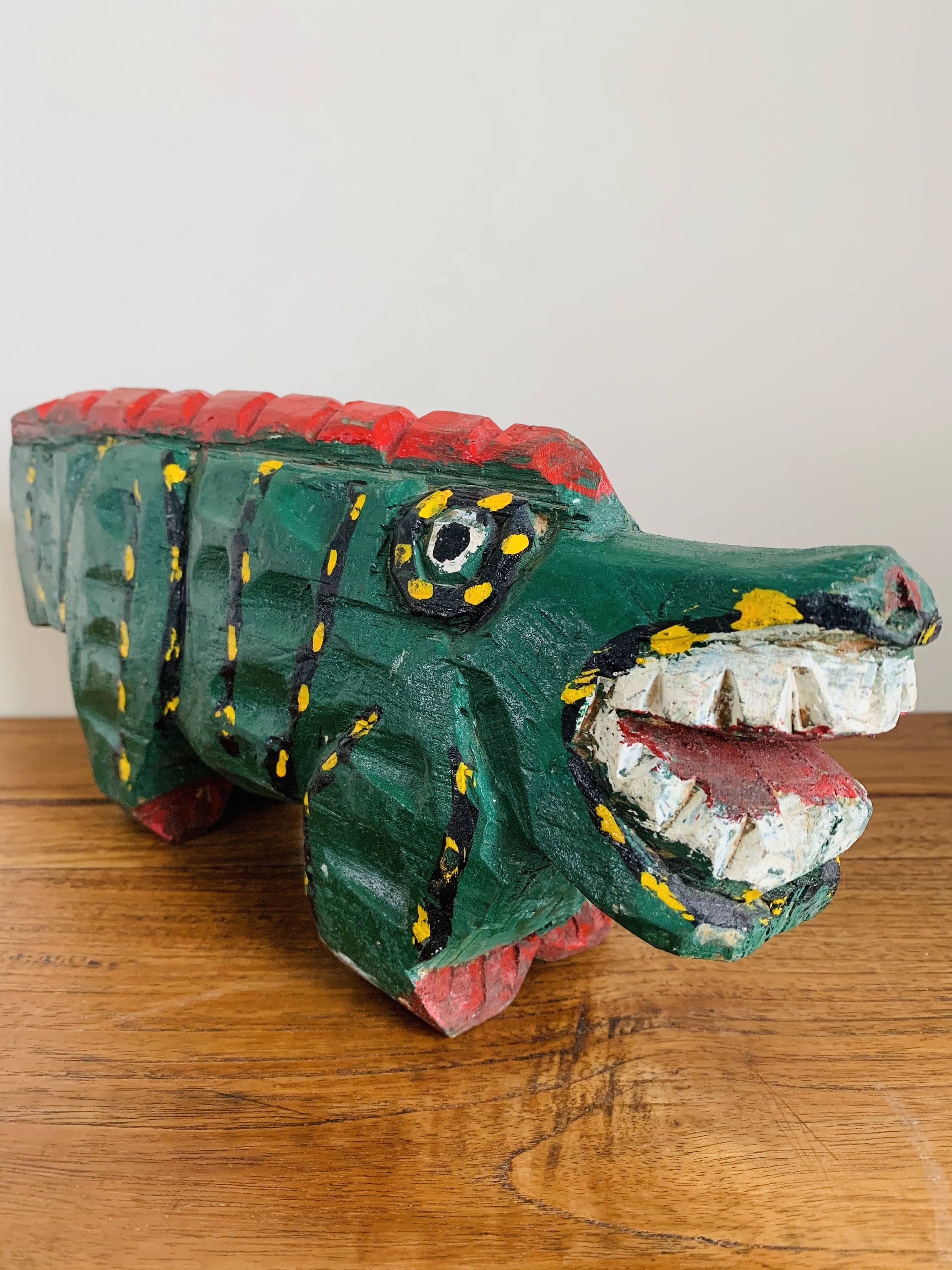 Chomping Crocodile Wooden Statue / Guatemalan / Vintage / Mayan Art ...