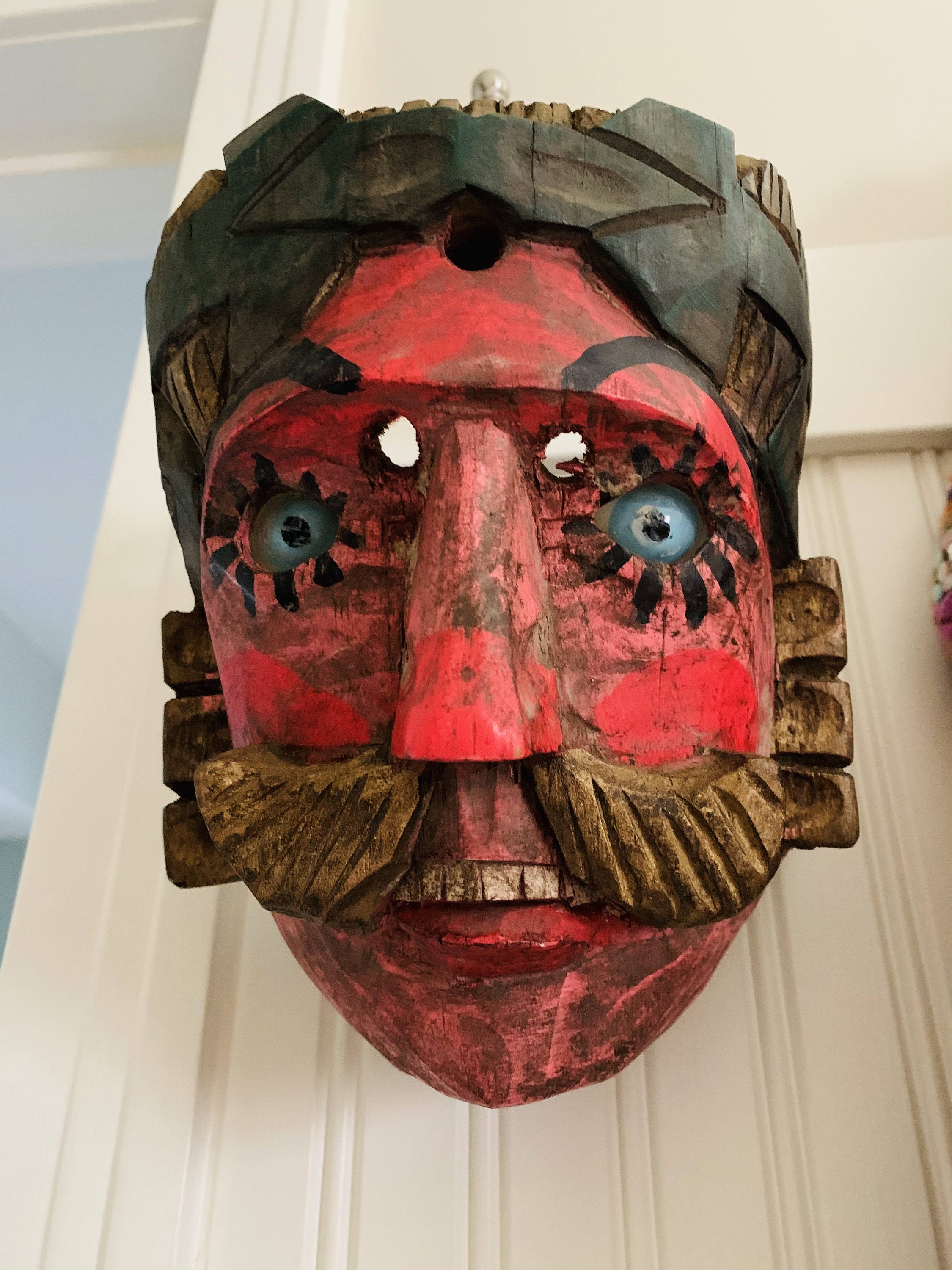 Spanish Conquistador Wooden Mask / Guatemalan / Vintage / | Etsy