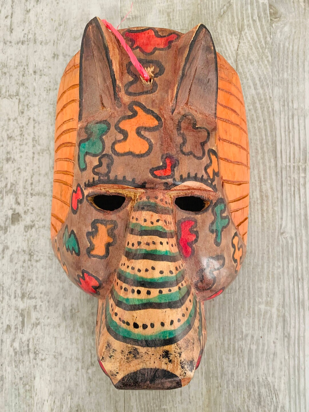 Golden Tiger Wooden Mask / Guatemalan/ Vintage / Mayan Art / Hand ...