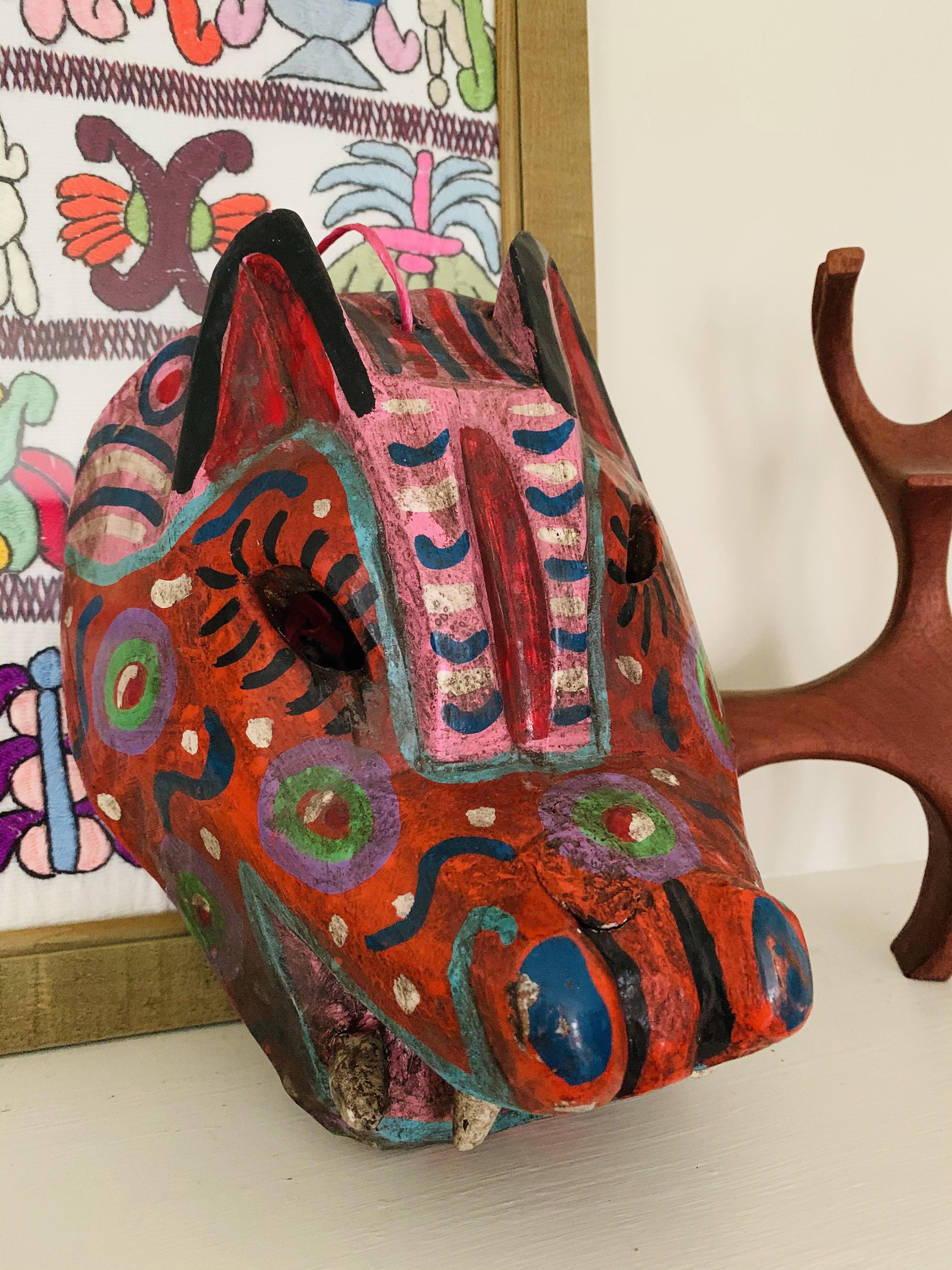 Happy Hunter Wild Boar Wooden Mask / Guatemalan / Vintage / - Etsy UK