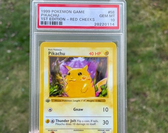 Red Pikachu Card - Etsy