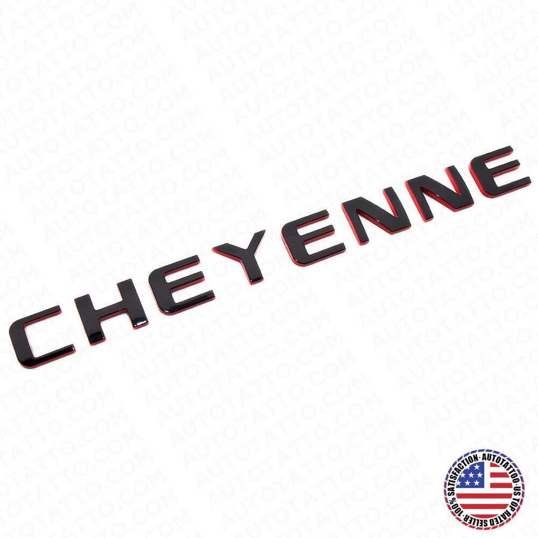 For Chevy Cheyenne Door Tailgate Badge Logo Emblem Truck Black Red ...