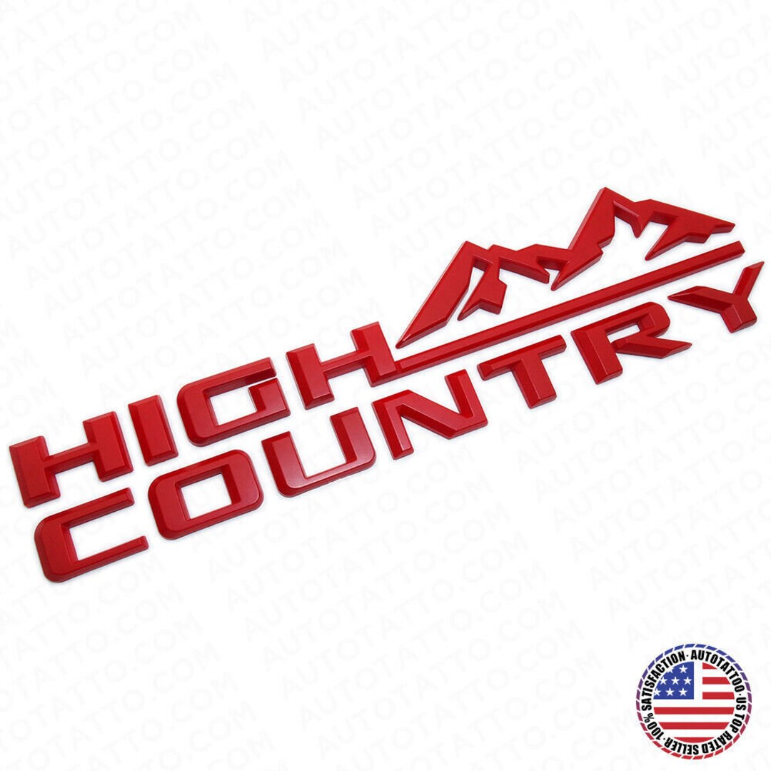 19-21 Red Chevy Tahoe Silverado High Country Fender Letter Logo Emblem ...