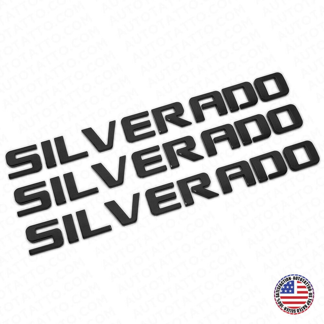 3x Chevy Silverado Fender Tailgate Logo Nameplates Letter 3D Emblem ...