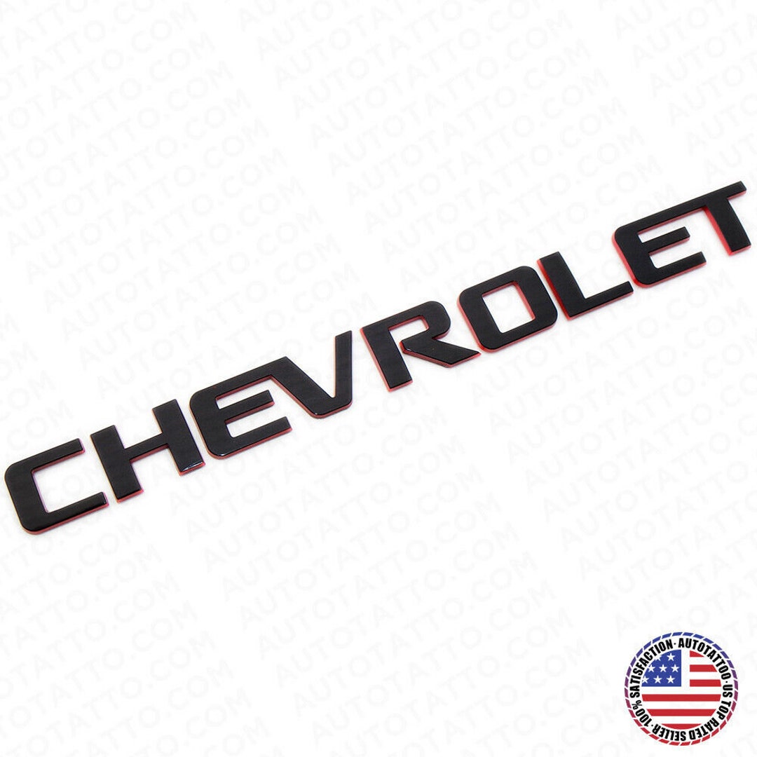 Chevy Chevrolet Truck Lifgate Letter Badge Logo Emblem Black Redline ...