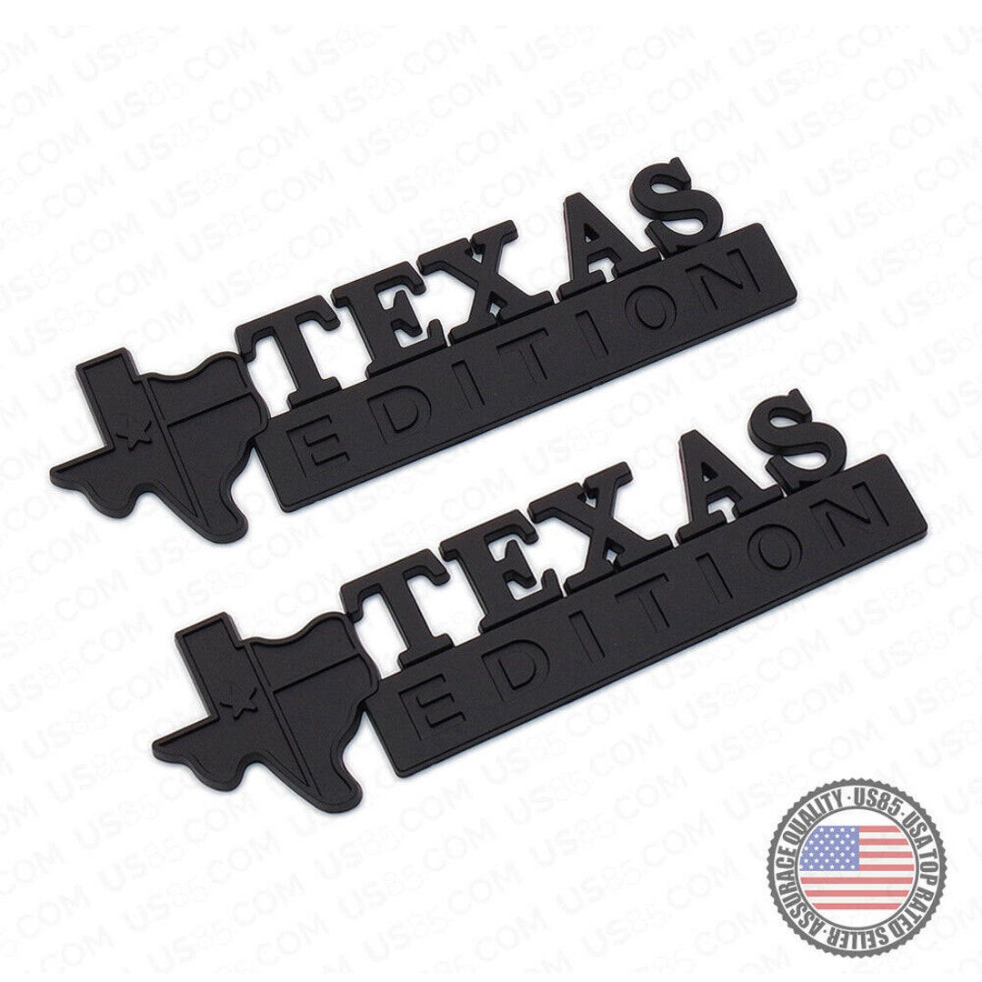 2pcs 3D Blackout TEXAS Edition Logo Truck Emblem Badge Stickers for ...