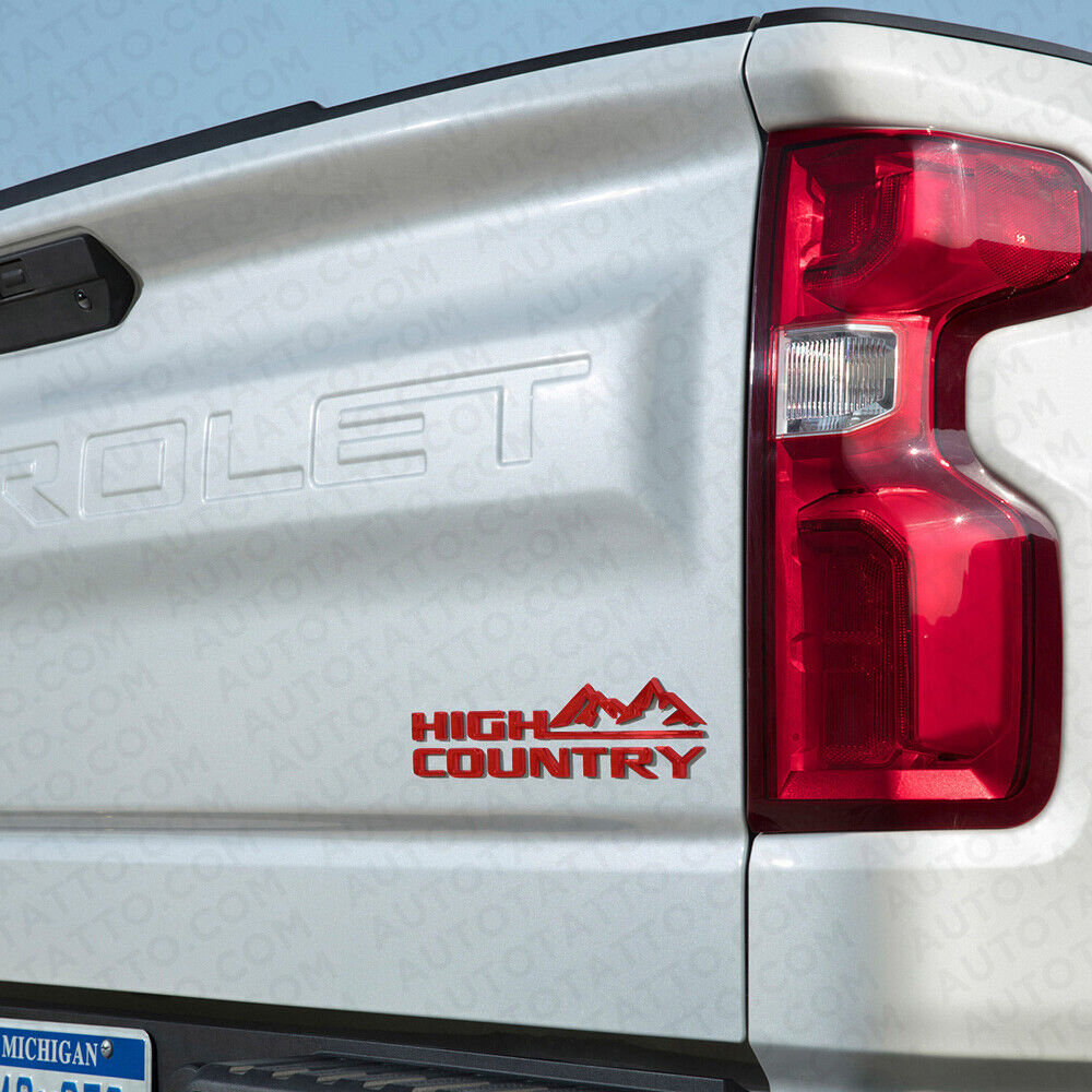 19-21 Red Chevy Tahoe Silverado High Country Tailgate Letter - Etsy