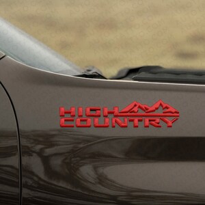 2x 19-21 Red Chevy Tahoe Silverado High Country Fender Letter Logo ...
