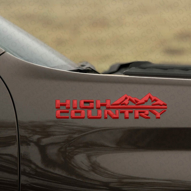 2x 19-21 Red Chevy Tahoe Silverado High Country Fender Letter Logo ...