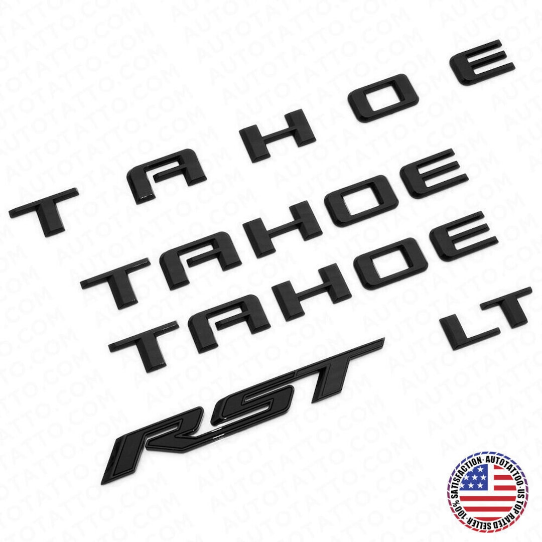 2021+ Chevy Tahoe Gloss Black Nameplate Emblem Kit Set LT RST Sport ...