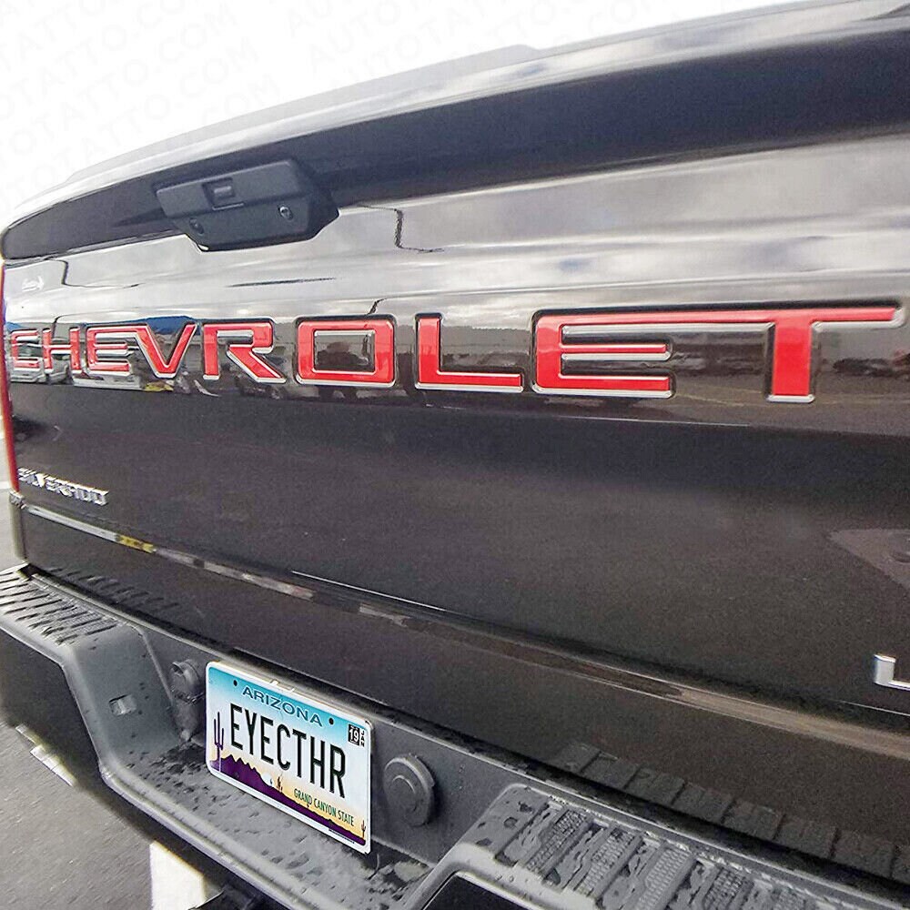 19-22 Silverado CHEVROLET Tailgate Insert 3D Letters Badge Nameplate ...