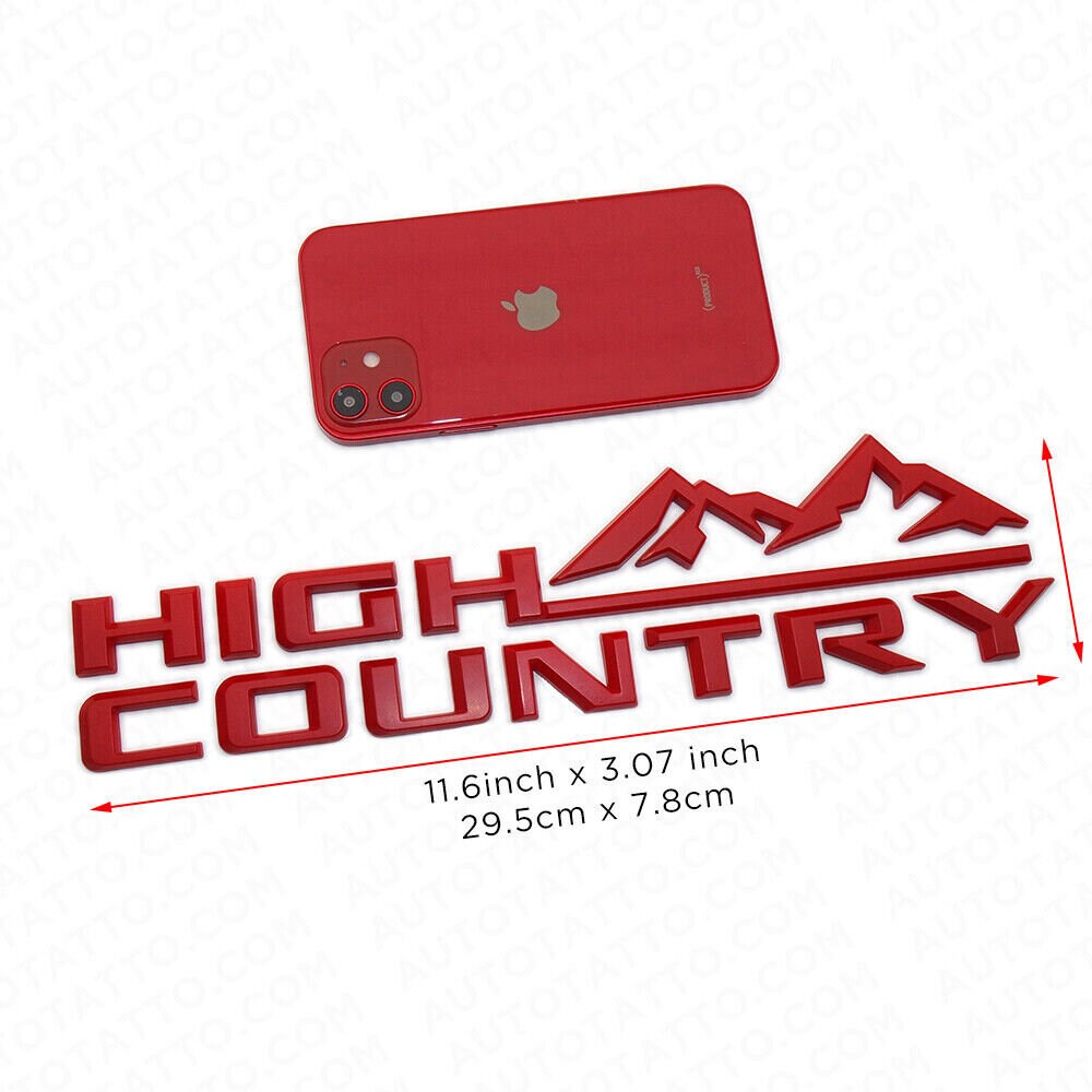 2x 19-21 Red Chevy Tahoe Silverado High Country Fender Letter Logo ...