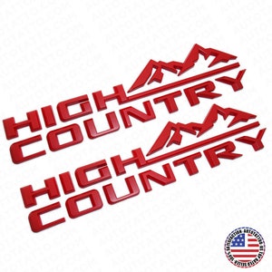 2x 19-21 Red Chevy Tahoe Silverado High Country Fender Letter Logo ...