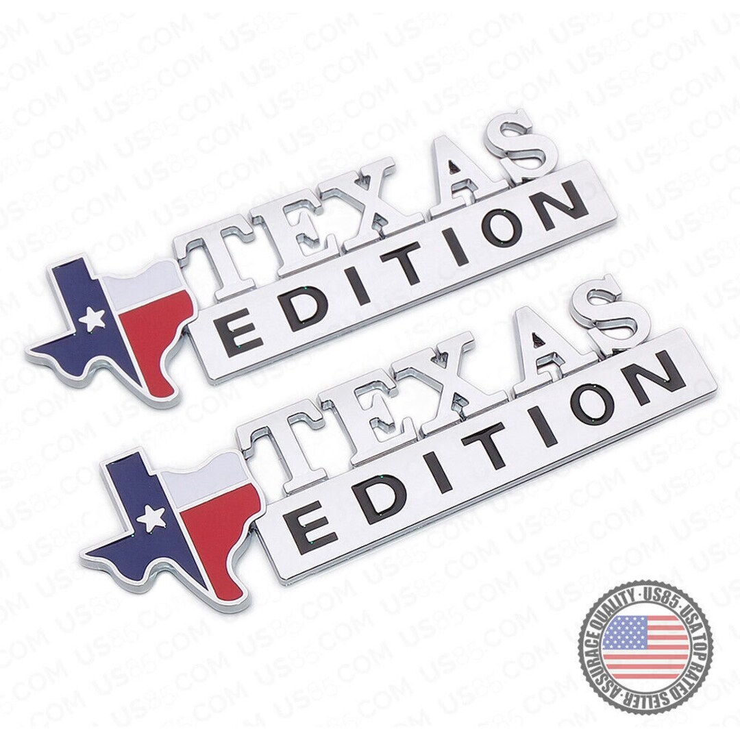 2pcs 3D TEXAS Edition Car Truck Logo Emblem Badge Stickers for Chevy GM ...