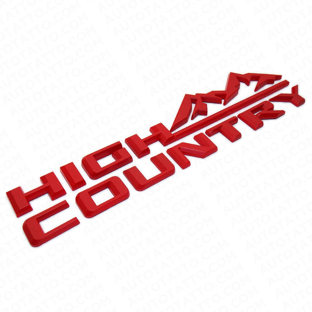 2x 19-21 Red Chevy Tahoe Silverado High Country Fender Letter Logo ...