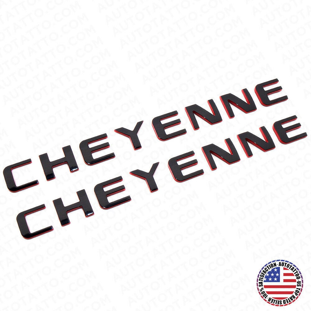 2x for Chevy Cheyenne Door Tailgate Badge Logo Emblem Truck Black Red ...