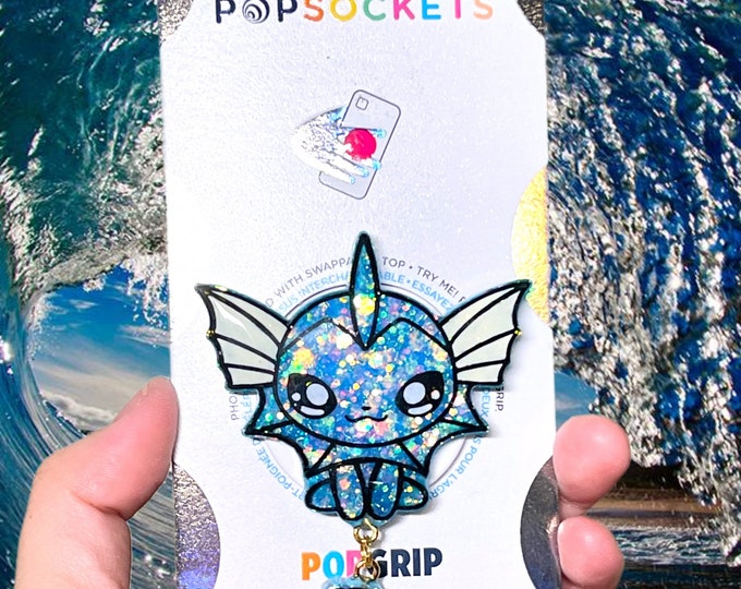 PREORDER Vapor Water Pokemon Inspired Blue Glitter Sparkly Holographic ...