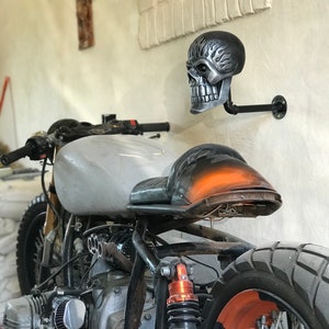 Motorcycle Helmet Holder, Motorbike Skull, Helmet Hanger, Birthday Gift ...