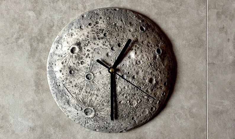 Moon Wall Clock, Moon Table Clock, Planetary Decor - Etsy