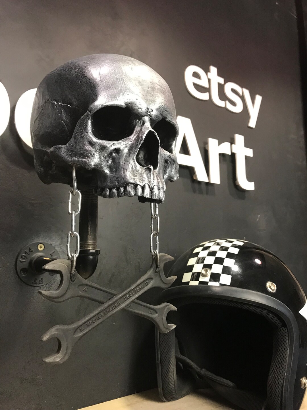Skull Helmet Hanger, Motorcycle Helmet Stand, Skull Helmet Holder - Etsy
