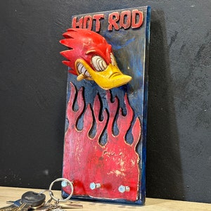 Hot Rod, Personalized Key Holder for Wall, Key Hanger - Etsy