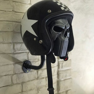 1 Skull With Long Teeth, Motorcycle Helmet Stand Skull, Helmet Rack ...