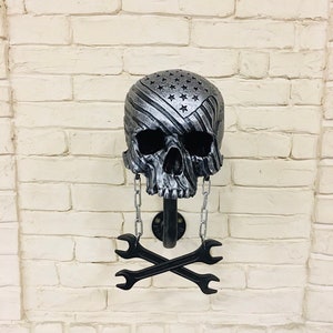 American Flag Helmet Skull, Helmet Rack, Helmet Hanger, Helmet Holder ...