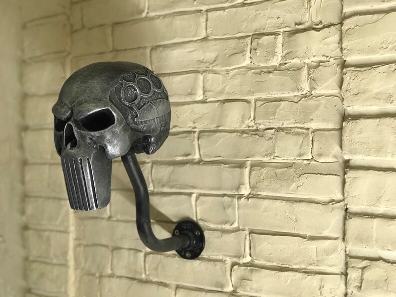 Skull With Long Teeth Motorcycle Helmet Stand Skull Helmet | Etsy