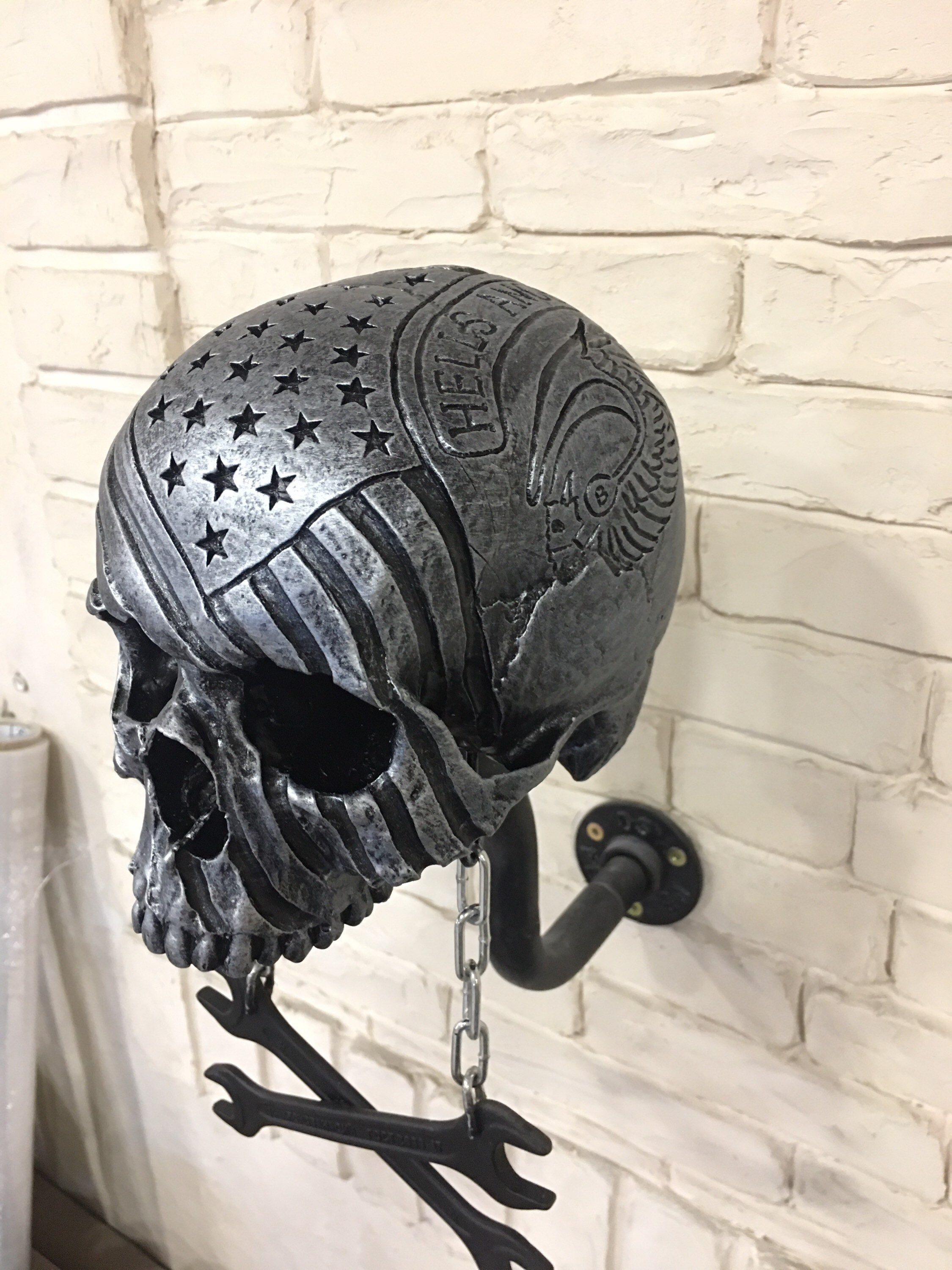 American Flag Helmet Skull Helmet Rack Helmet Hanger Helmet - Etsy