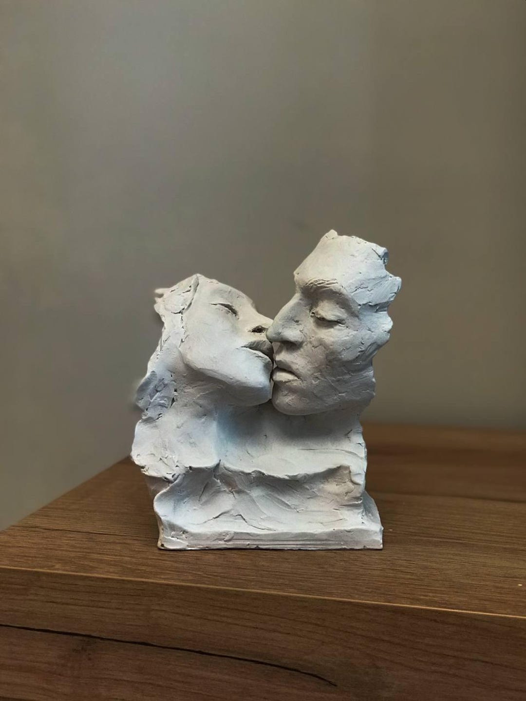 Wedding Couple Sculpture – Romantic Kissing Lovers Statue – Handmade ...