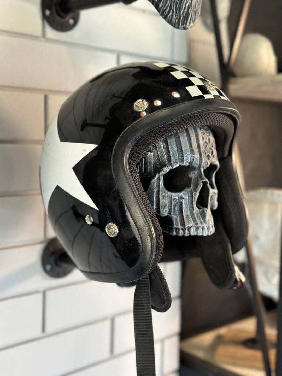 American Flag Helmet Skull, Helmet Rack, Helmet Hanger, Helmet Holder ...