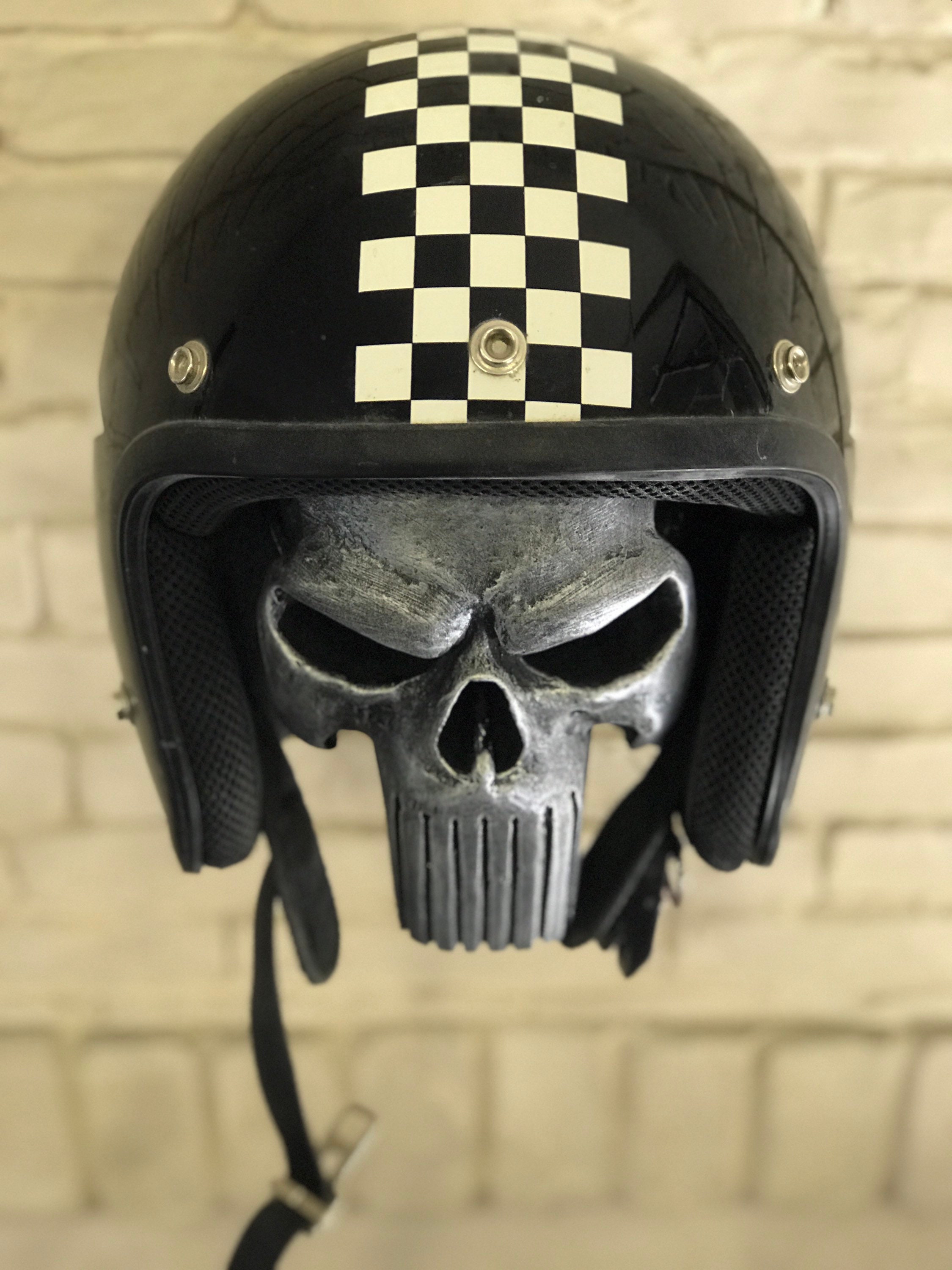 1 Skull With Long Teeth Motorcycle Helmet Stand Skull Helmet | Etsy