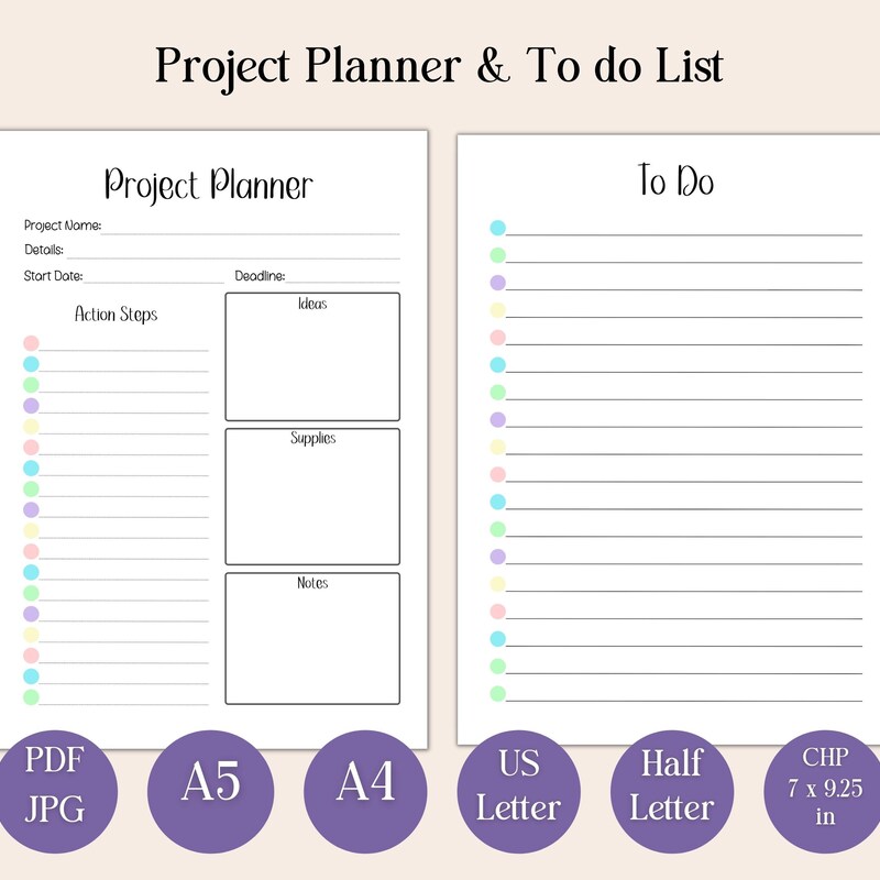 Project Planner Printable - Etsy