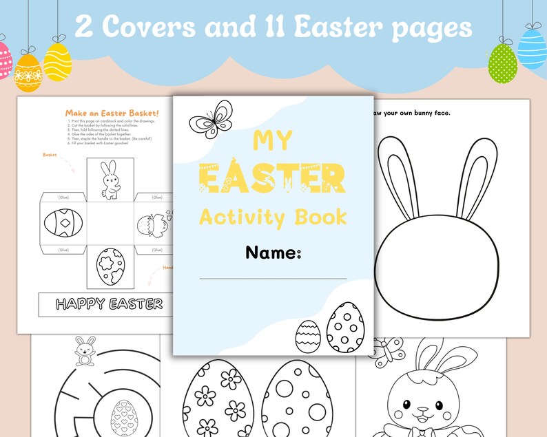 Easter Activity Book, Easter Coloring Pages, Easter Printable Pages ...