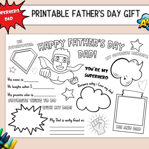 All About My Dad Printable Father's Day Coloring Page - Etsy