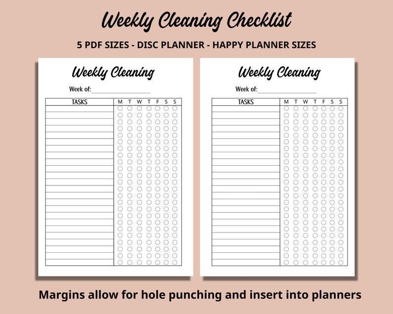 Cleaning Checklist,daily Cleaning Checklist,weekly Cleaning Checklist ...