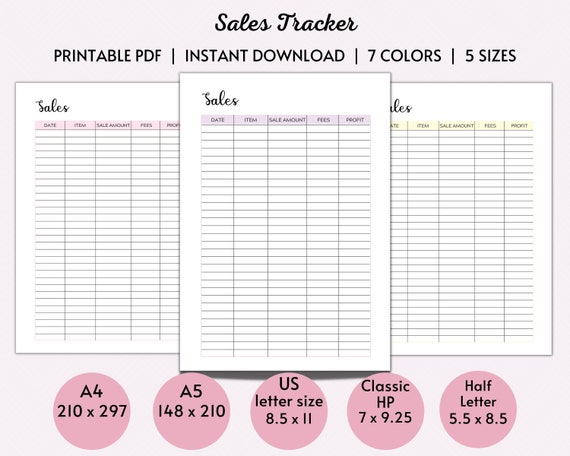 Printable Sales Trackersales Trackingsales Pagesales | Etsy