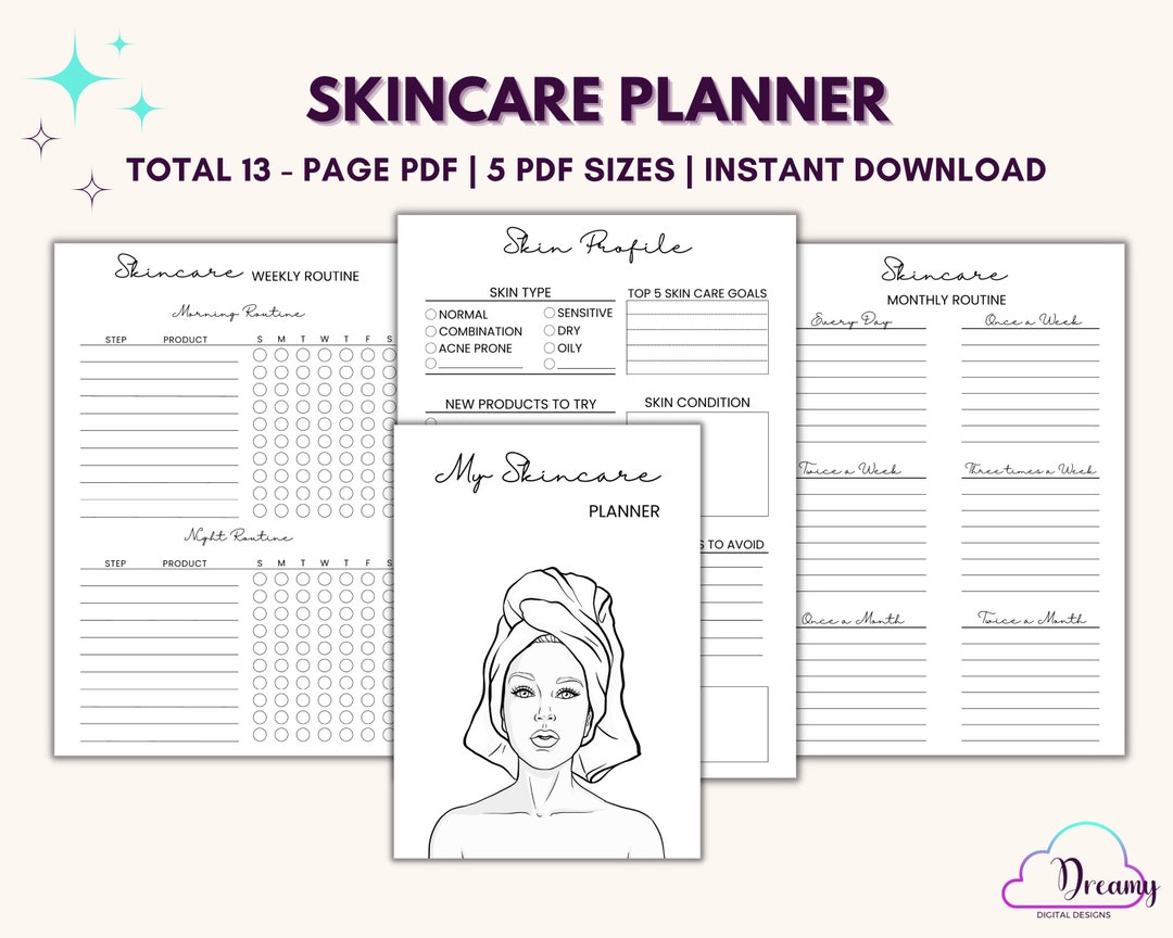 Skincare Planner Printable | Skincare Routine | Skincare Tracker ...