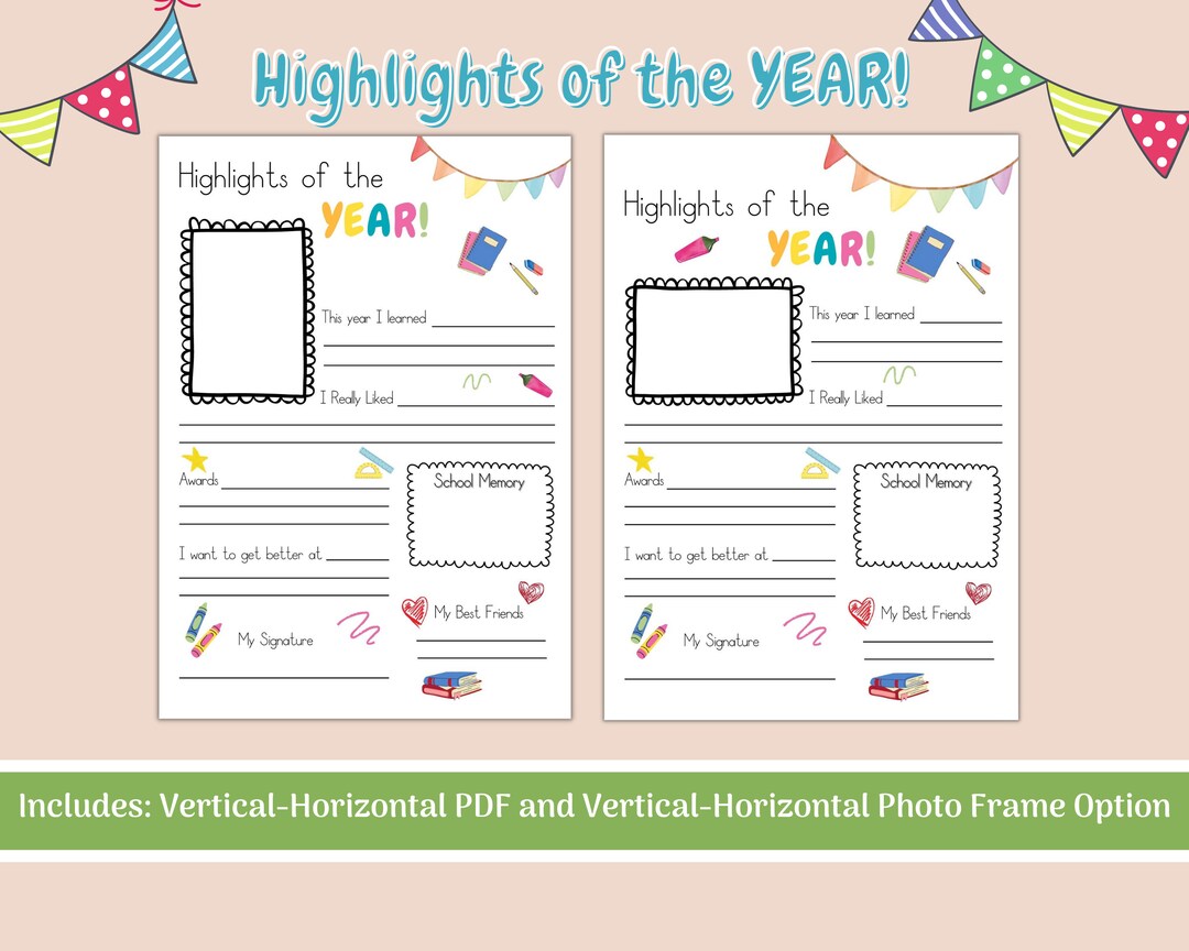 Highlights of the Year, School Memory Album, School Book, Last Day of ...