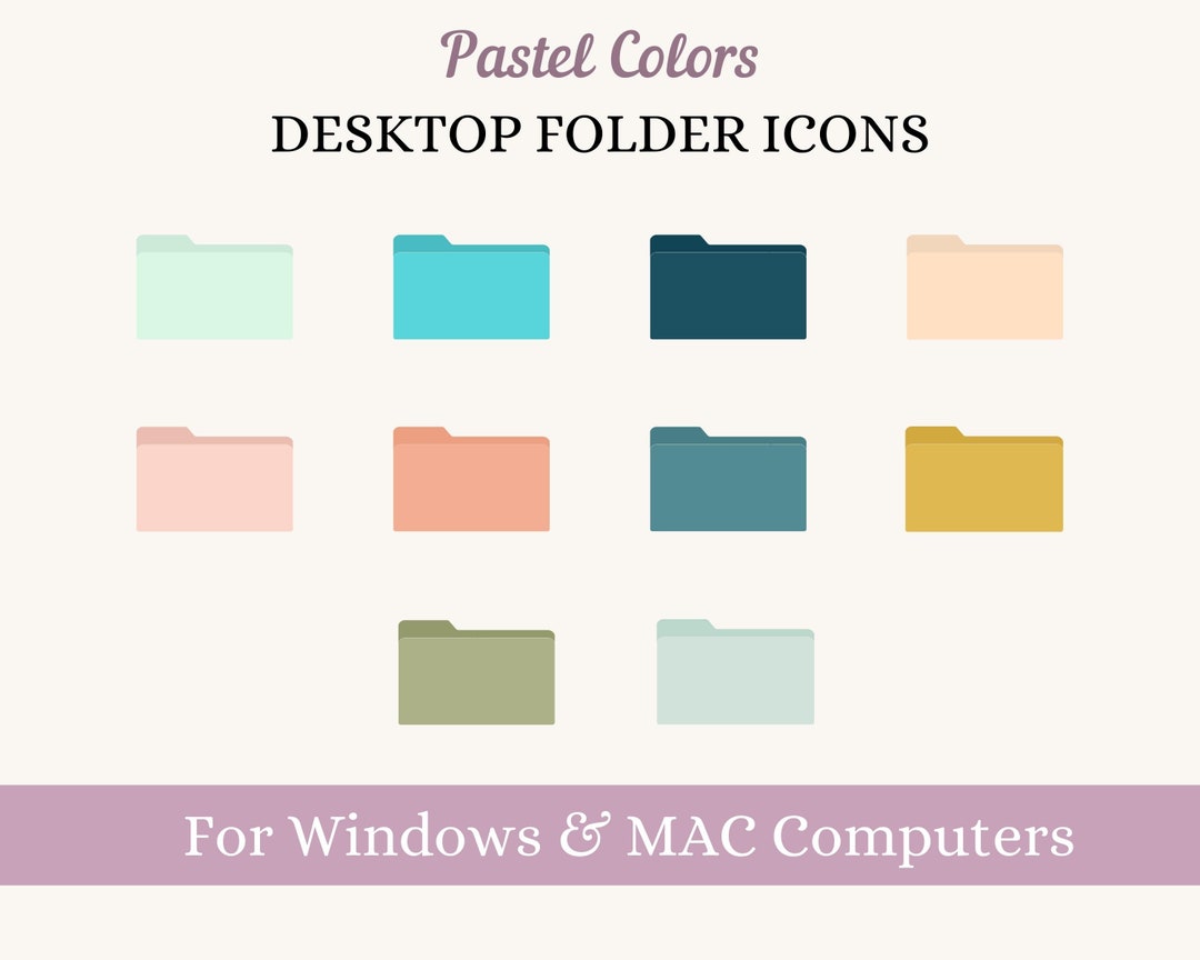 Cute Desktop Folder Icons for Mac & Windows, Aesthetic Desktop ...