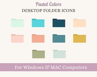 Boho Desktop Folder Icons for Mac Windows, Aesthetic Folder Icons ...
