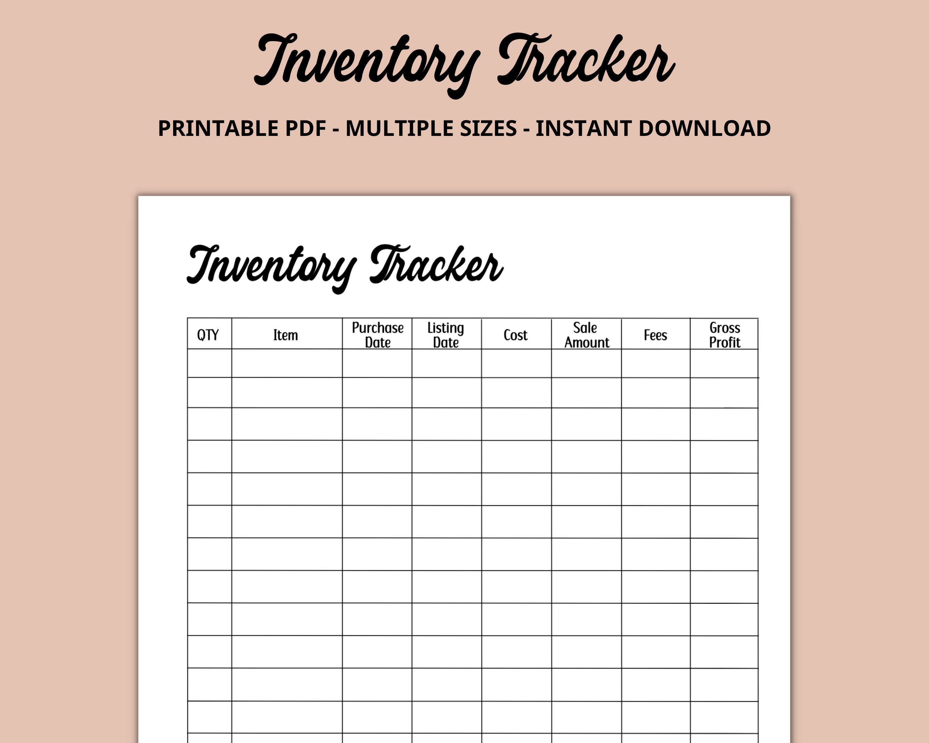Printable Inventory Management Form, Product Inventory Tracker ...