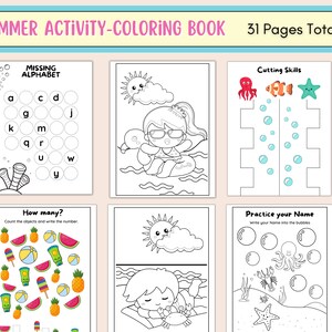 Summer Kids Activities, Summer Activity Book, Summer Activity Printable ...