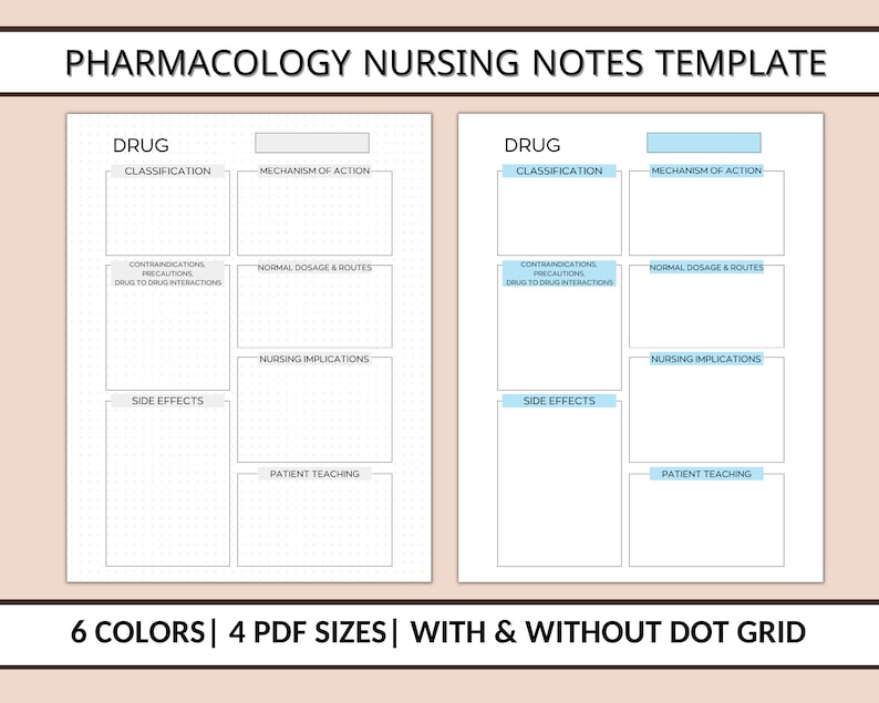 Pharmacology Templates, Nursing Template, Nursing Student, Study Guide ...
