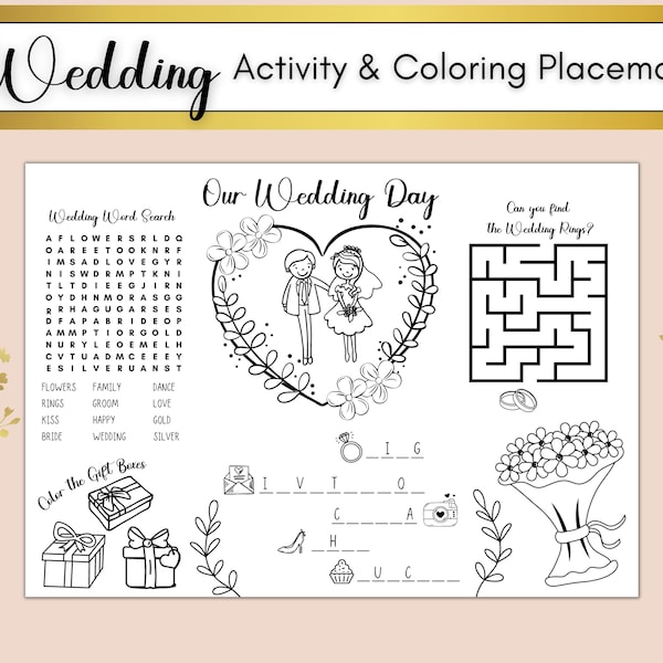 Kid Wedding Activity - Etsy